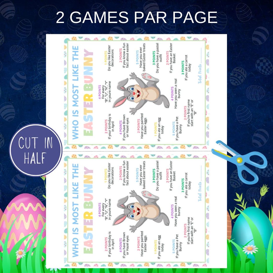 Who is Most Like the Easter Bunny Game, Printable Easter Game, Easter ...
