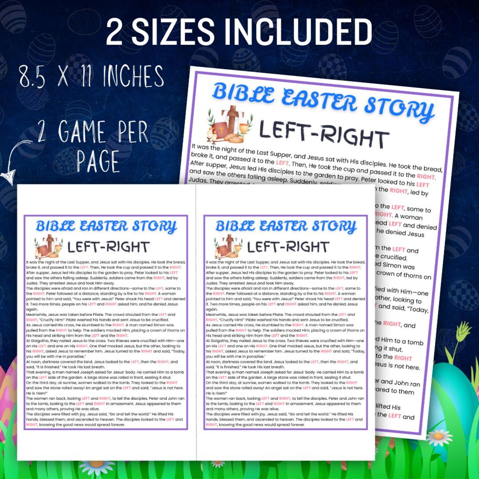 Easter Bible Left-right Game, Church Gift Exchange Game Pass the Prize ...