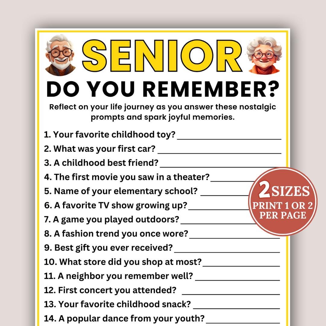 Game for Senior Citizens, Do You Remember Game, Seniors Memory Games ...