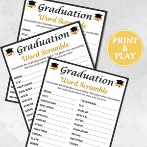 Graduation Word Scramble Game, Graduation Games, Graduation Word ...