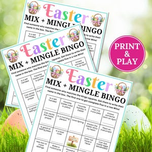 Easter Mix and Mingle Bingo Game, Get to Know You, Work Party Game ...