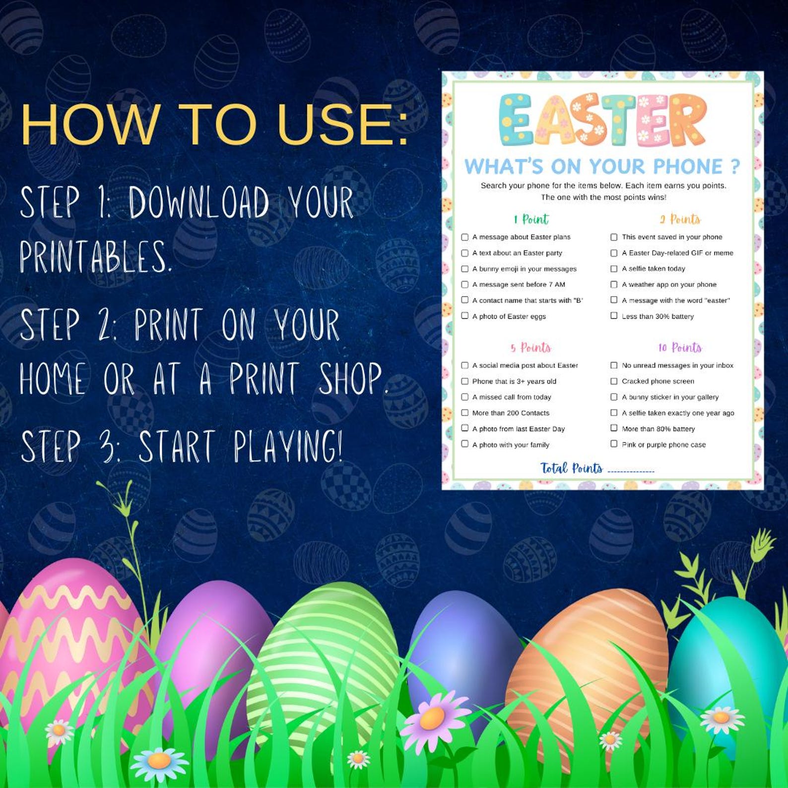 Easter Day What's on Your Phone Game, Easter Party Game - Printable ...