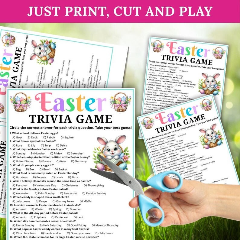 Easter Trivia Game, Holiday Trivia, Printable Easter Party Game, Teen ...