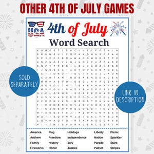 4th of July Think Fast Game, 4th of July Games, Think Quick Game,party ...
