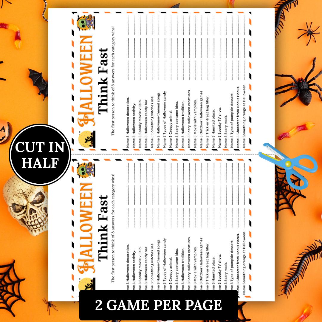 Halloween Think Fast Game, Halloween Games, Think Quick, Halloween ...