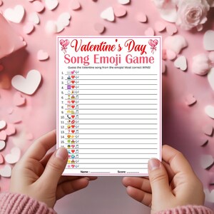 Valentine's Day Songs Emoji Game, Valentines Party Game, Holiday Trivia ...