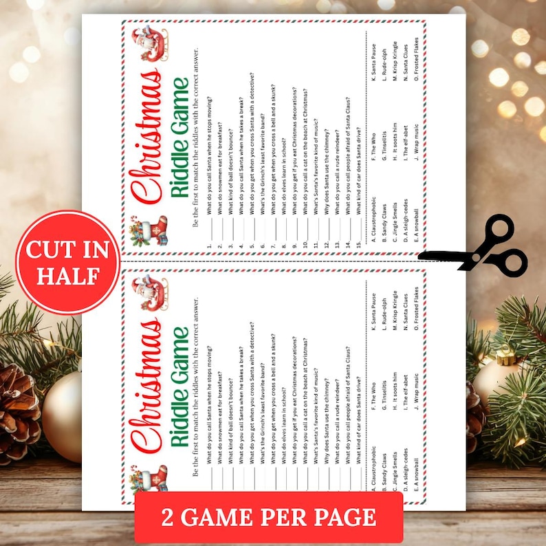 Christmas Riddles Game, Christmas Riddle Me This Game, Holiday Riddles ...