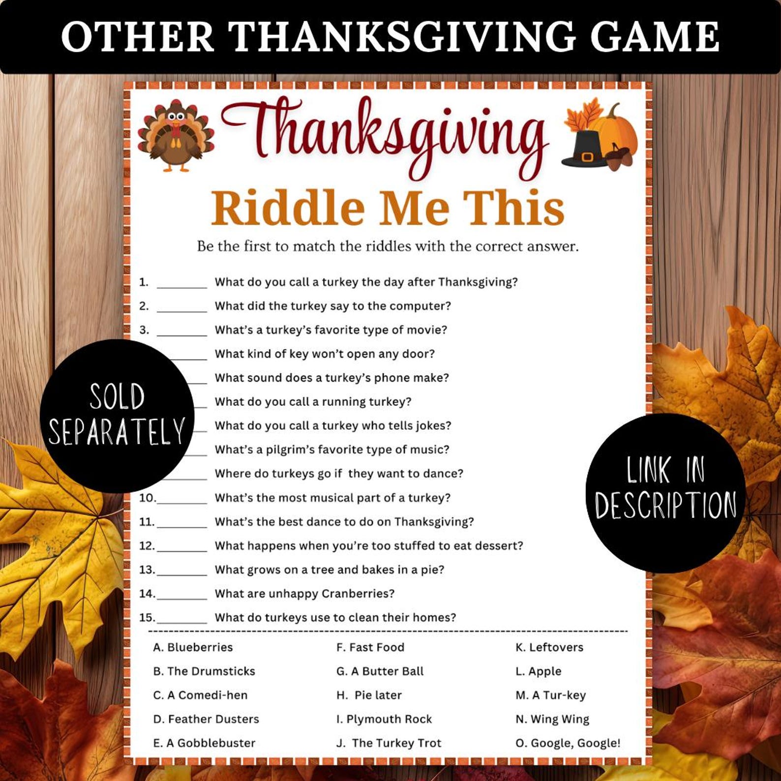 Thanksgiving Finish the Phrase Game, Thanksgiving Games, Thanksgiving ...
