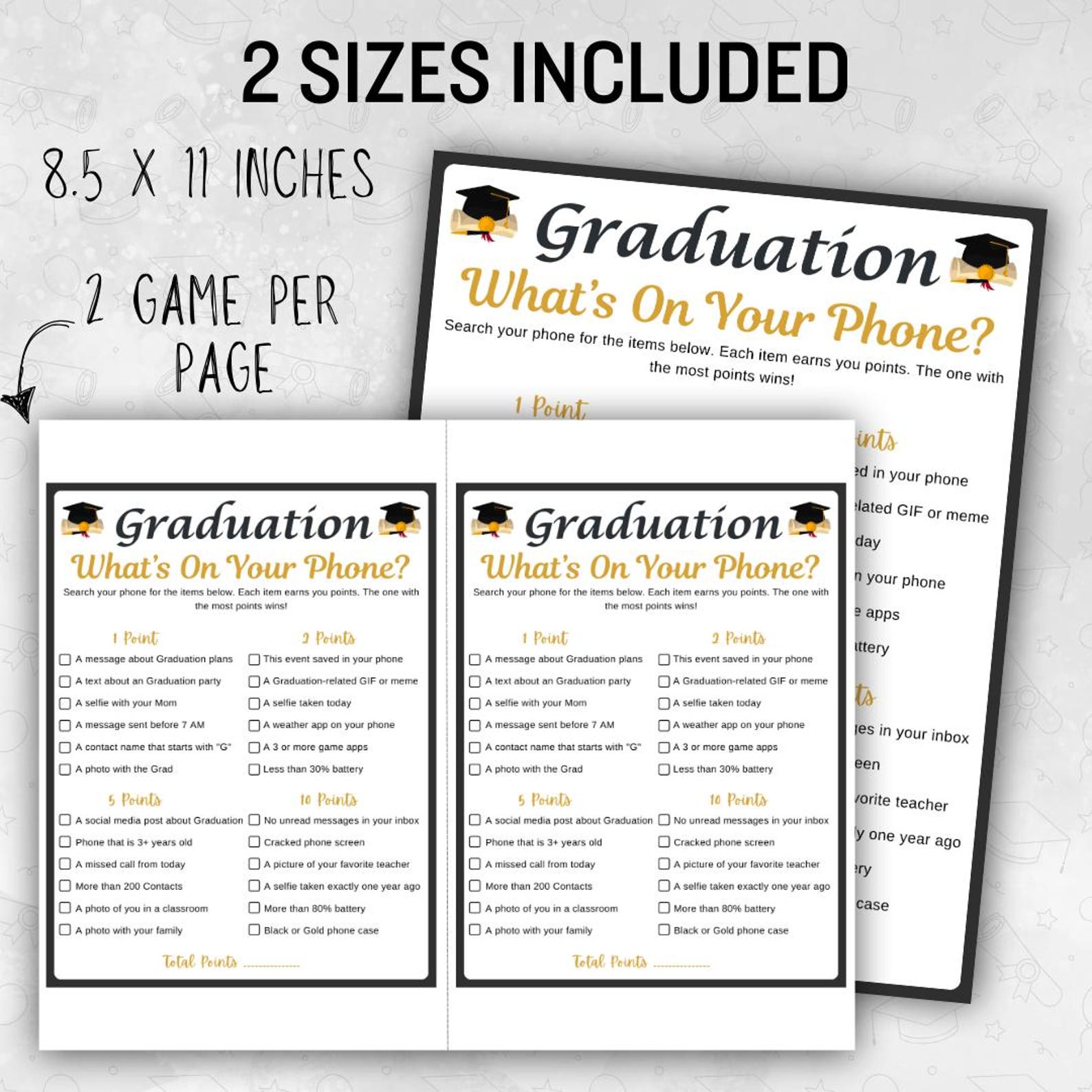 Graduation What's on Your Phone, Printable Graduation Party Game ...