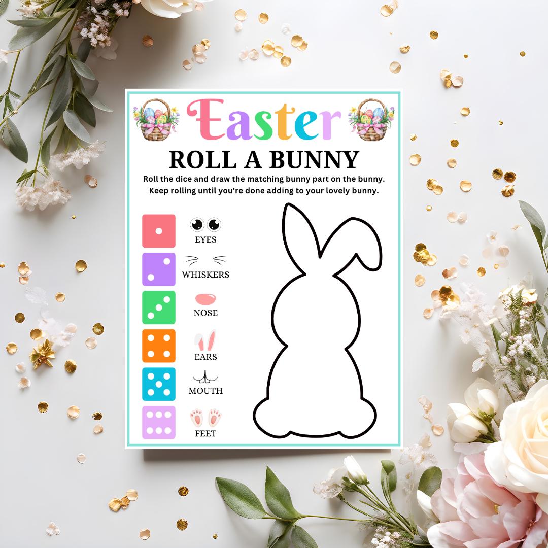 Easter Roll A Bunny Game, Easter Dice Game, Easter Bunny Roll the Dice ...