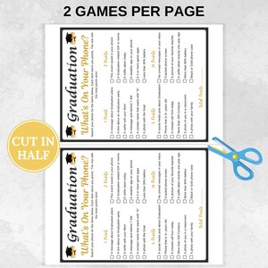 Graduation What's on Your Phone, Printable Graduation Party Game ...