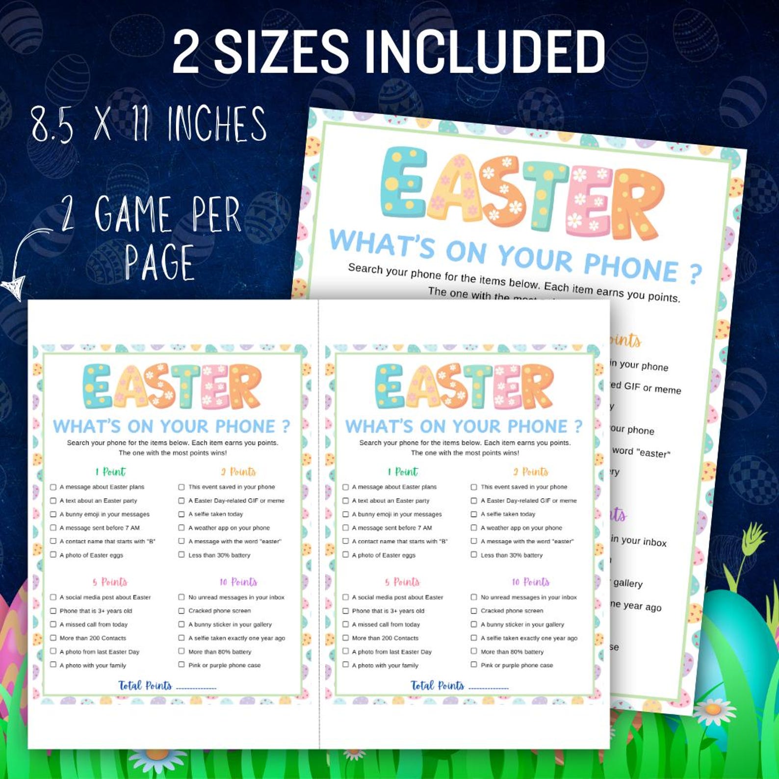 Easter Day What's on Your Phone Game, Easter Party Game - Printable ...