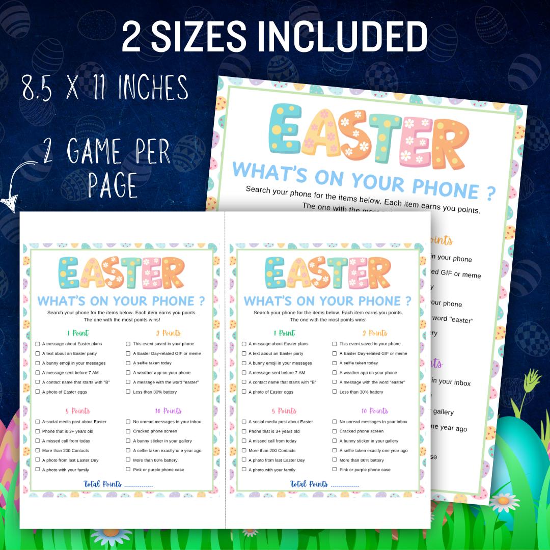 Easter Day What's on Your Phone Game, Easter Party Game - Printable ...