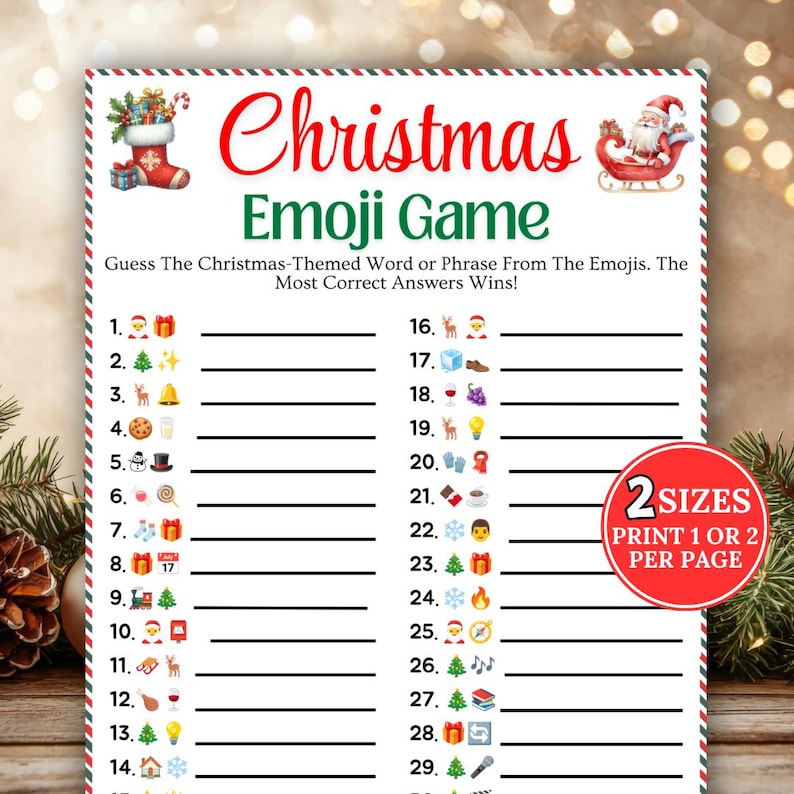 Christmas Emoji Game, Christmas Emoji Pictionary Game, Trivia Game ...