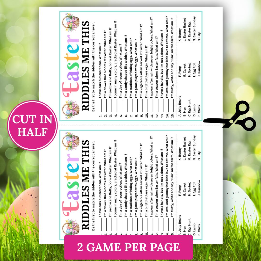 Easter Riddles Game, Easter Riddle Me This, Holiday Riddles Game, Jokes ...