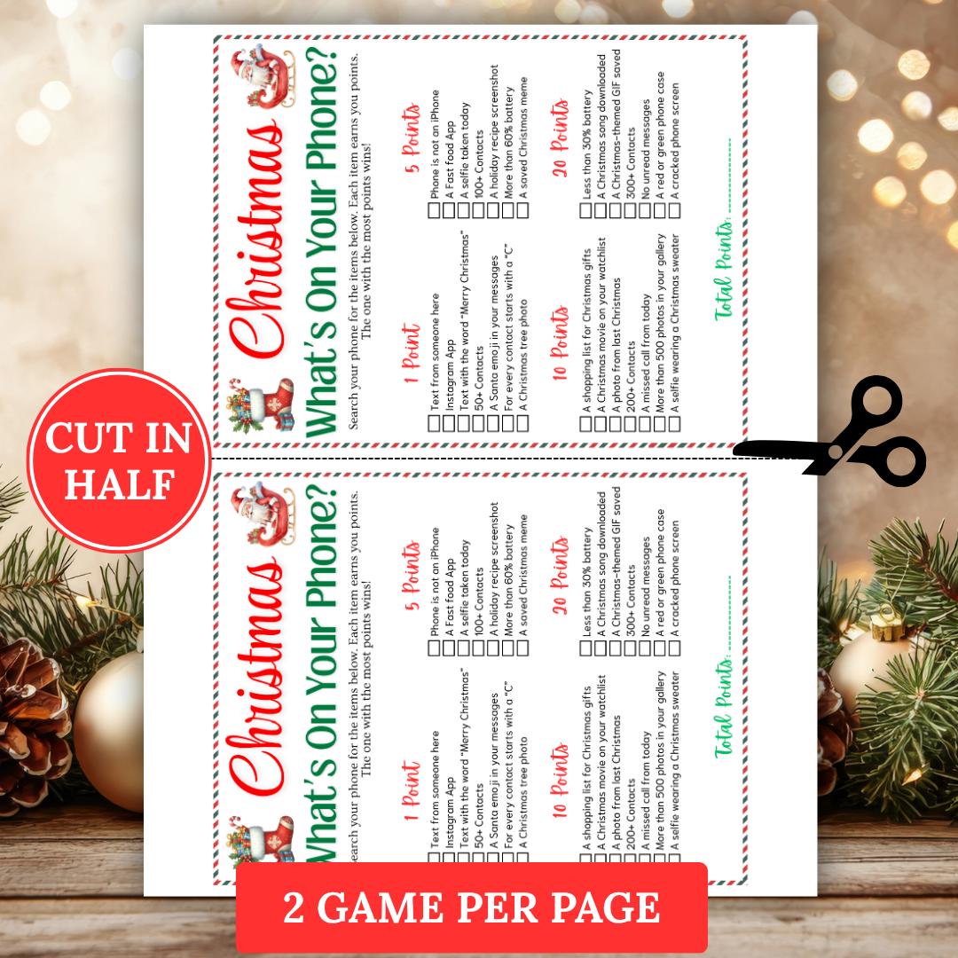Christmas Whats on Your Phone Game, Christmas Party Game, Printable ...