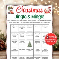 Printable Jingle and Mingle BINGO Game for Christmas Party | Find the ...