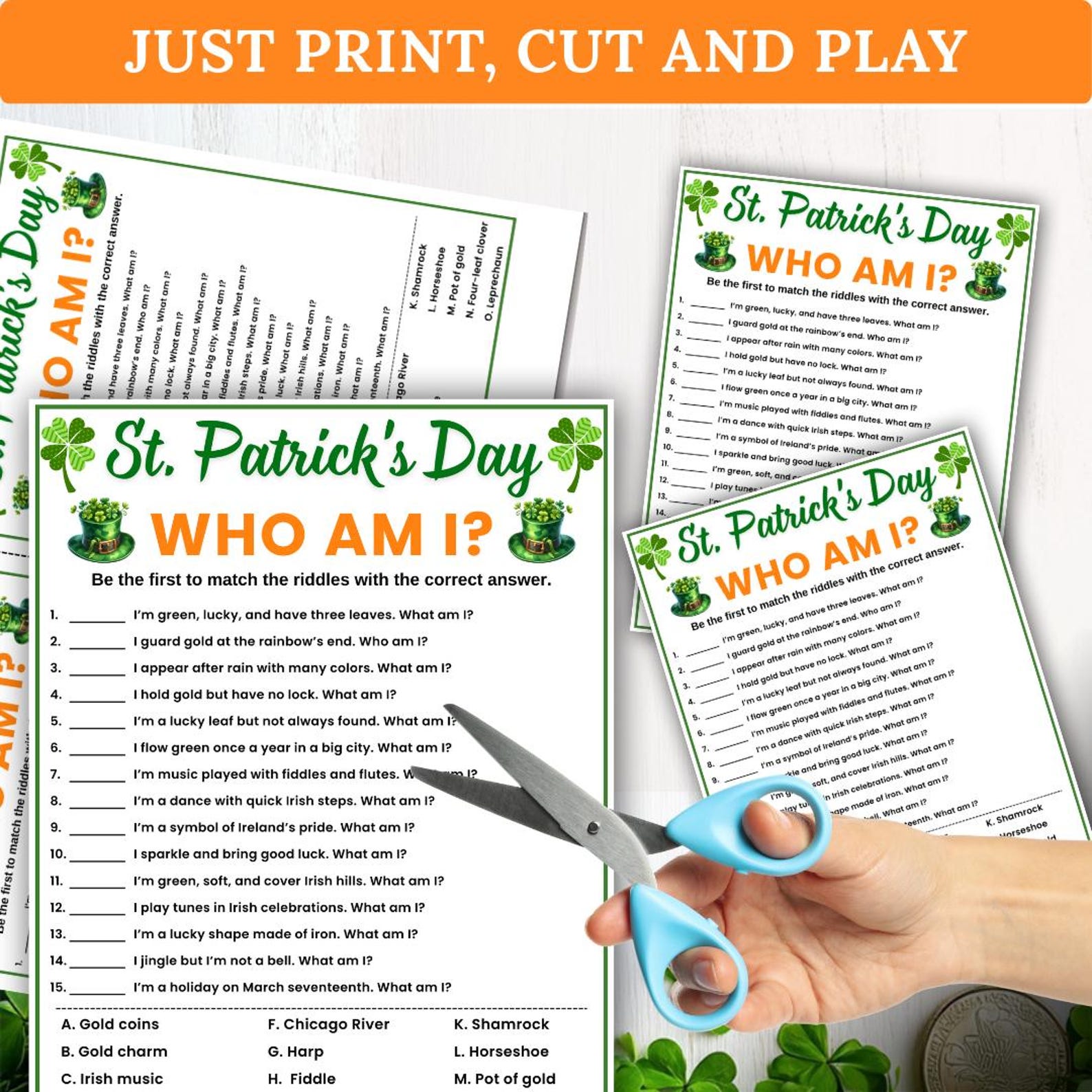 St. Patrick’s Who Am I Riddles, Holiday Riddles, St. Patrick's Day ...