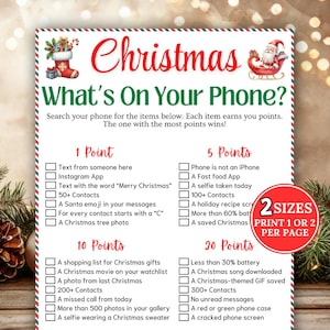 Christmas Whats on Your Phone Game, Christmas Party Game, Printable ...