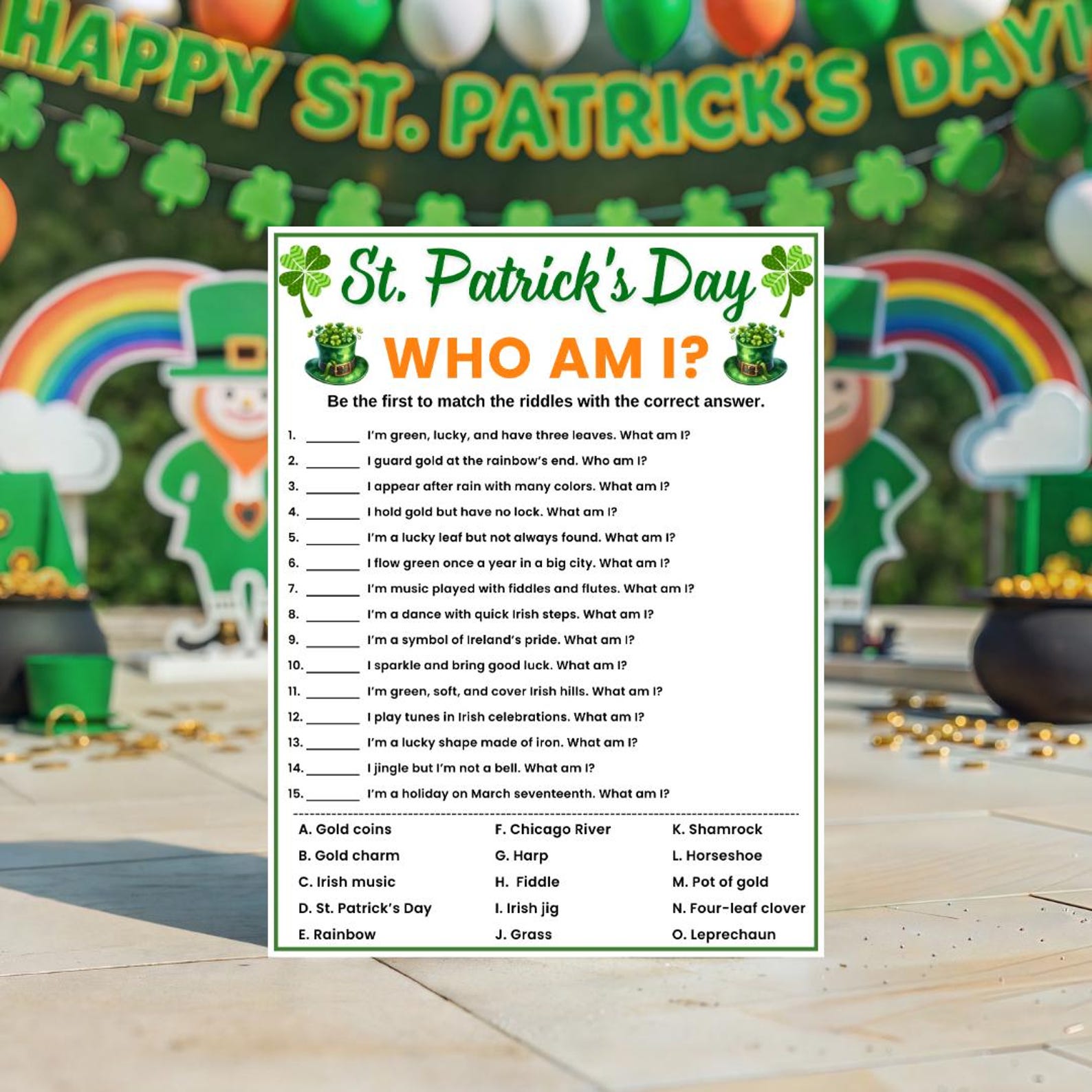 St. Patrick’s Who Am I Riddles, Holiday Riddles, St. Patrick's Day ...