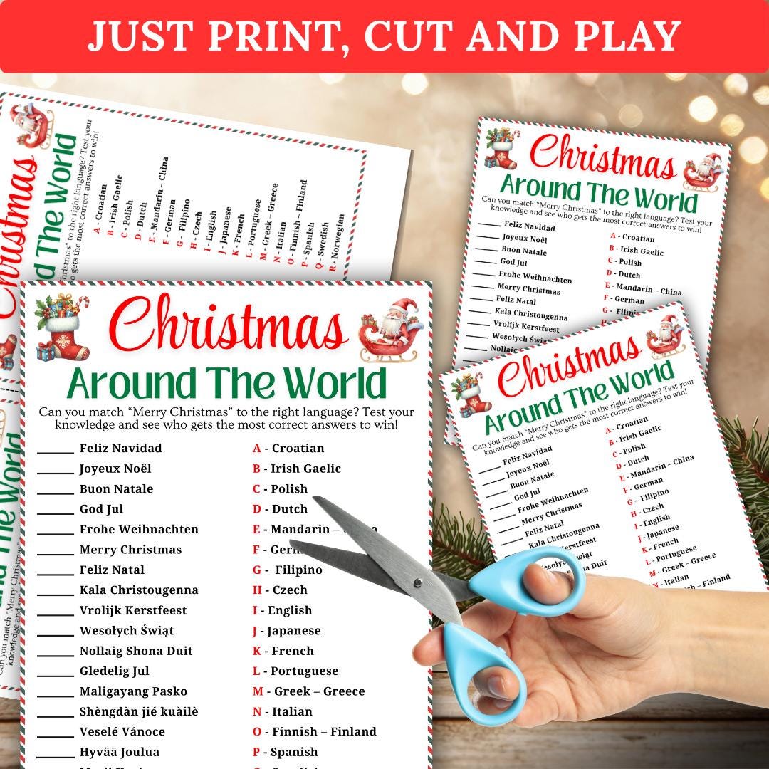Christmas Around the World Game, Christmas Traditions, Printable ...