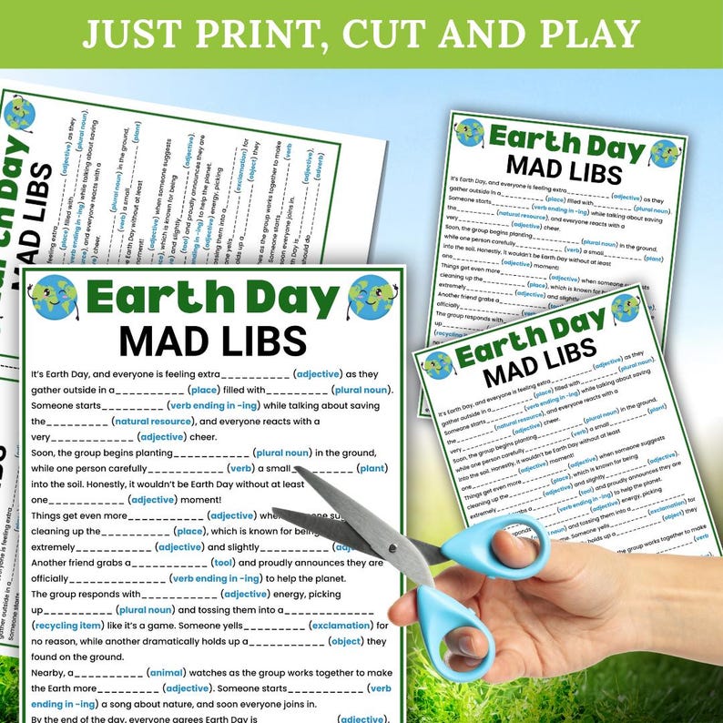 Earth Day Mad Libs, Earth Day Game, Earth Day Party Game, Earth Day ...