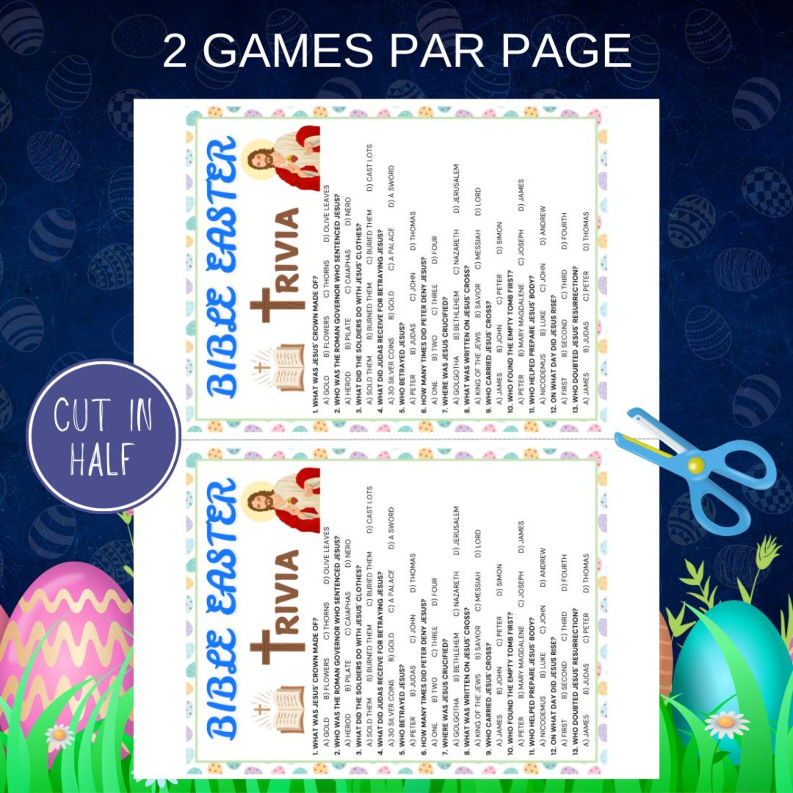 Easter Bible Trivia Game, Easter Trivia, Bible Games, Printable Trivia ...