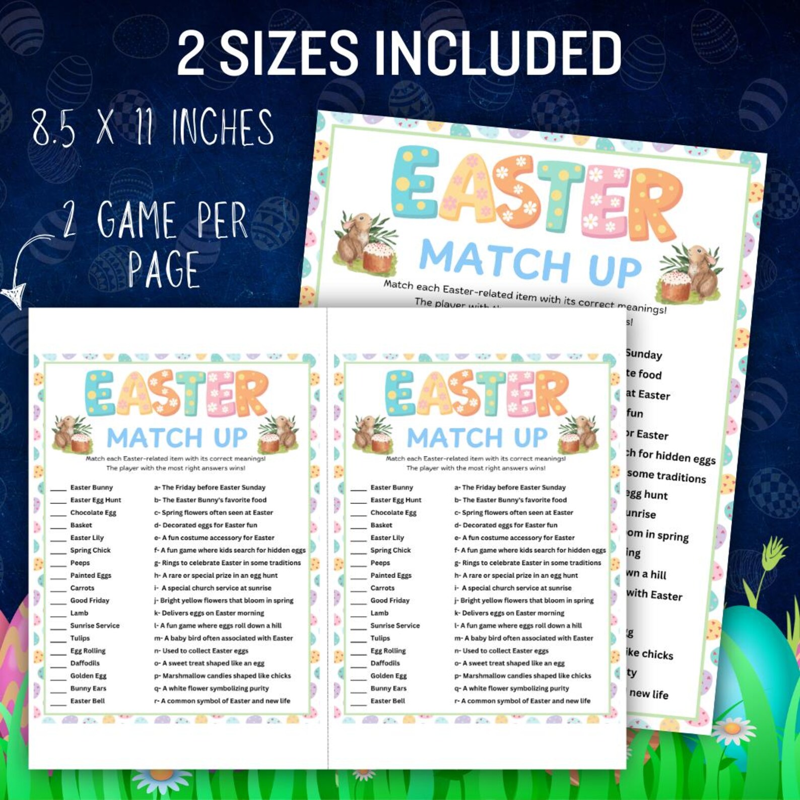 Easter Candy Match up Game, Easter Trivia Quiz, Printable Easter ...