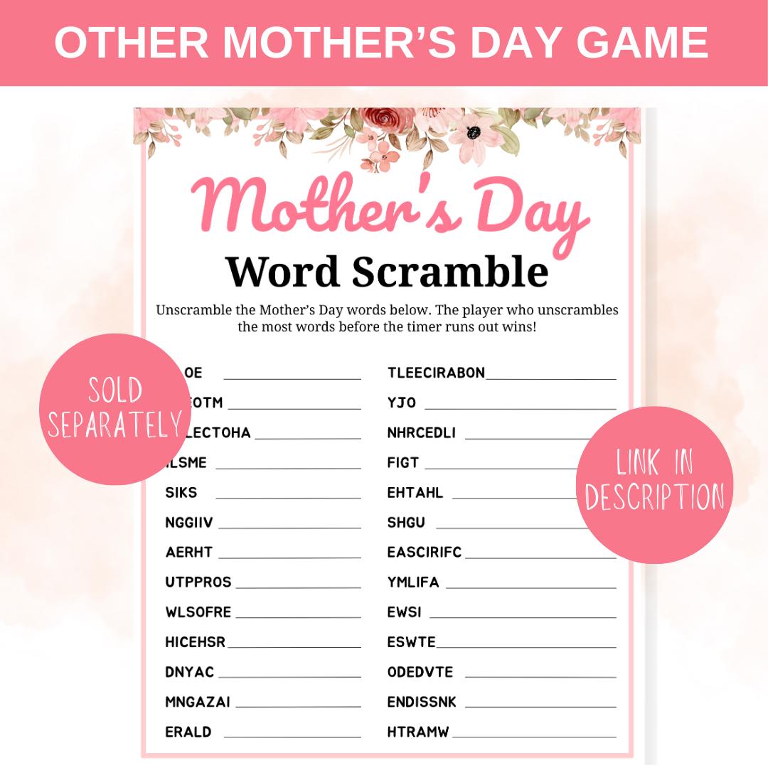 Mother's Day Trivia Game, Fact or Fiction Quiz, Mothers Day Games, Fun ...