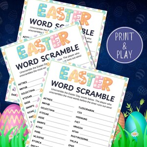 Easter Word Scramble Game, Printable Esater Games, Easter Word ...