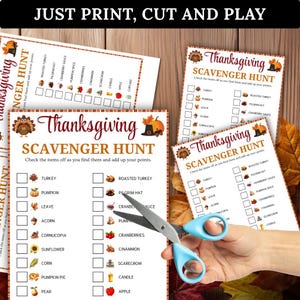 Thanksgiving Scavenger Hunt Game, Thanksgiving Printable Game, Fall ...