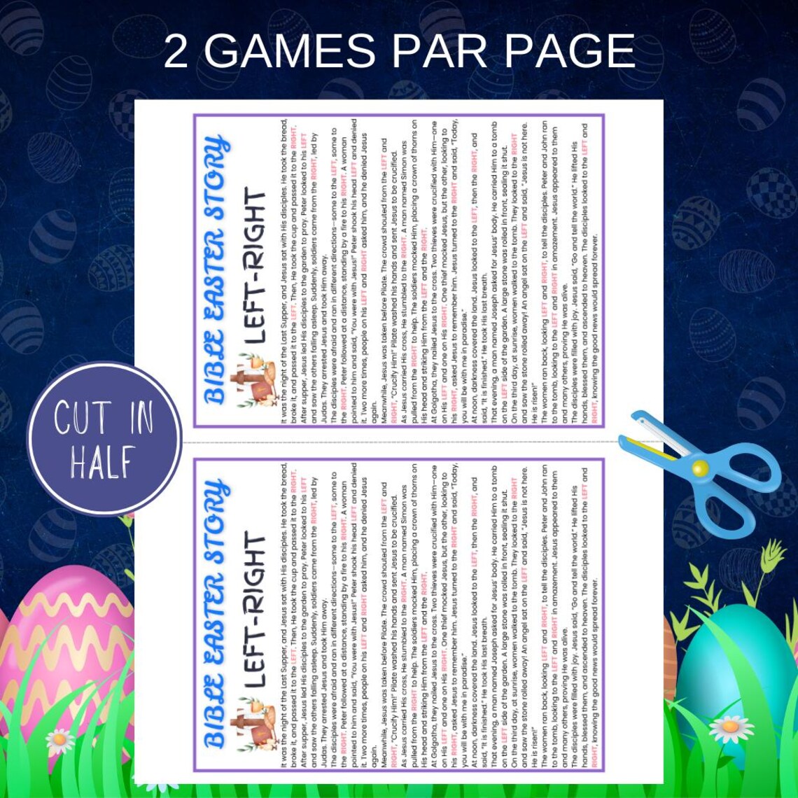 Easter Bible Left-right Game, Church Gift Exchange Game Pass the Prize ...