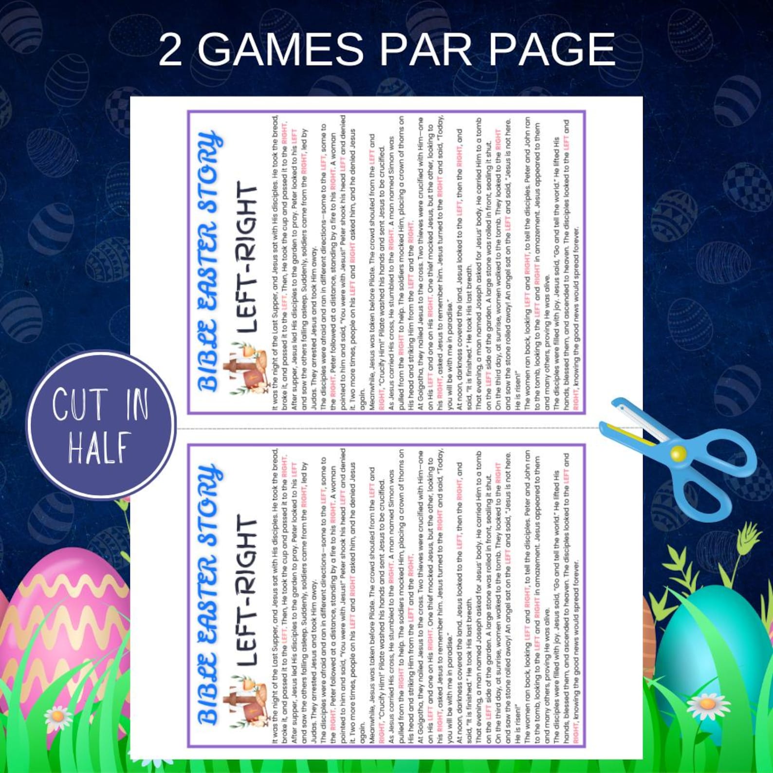 Easter Bible Left-right Game, Church Gift Exchange Game Pass the Prize ...