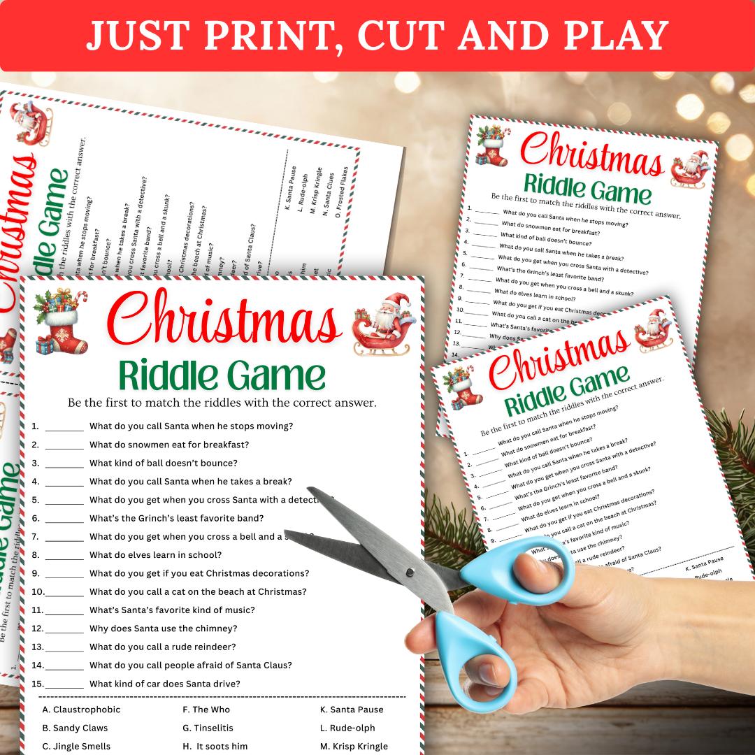 Christmas Riddles Game, Christmas Riddle Me This Game, Holiday Riddles ...