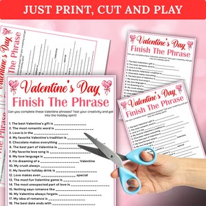 Valentine's Day Finish the Phrase Game, Printable Party Games ...