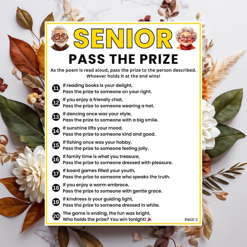 Senior Pass the Prize Game, Pass the Gift, Senior Games, Pass the Prize ...