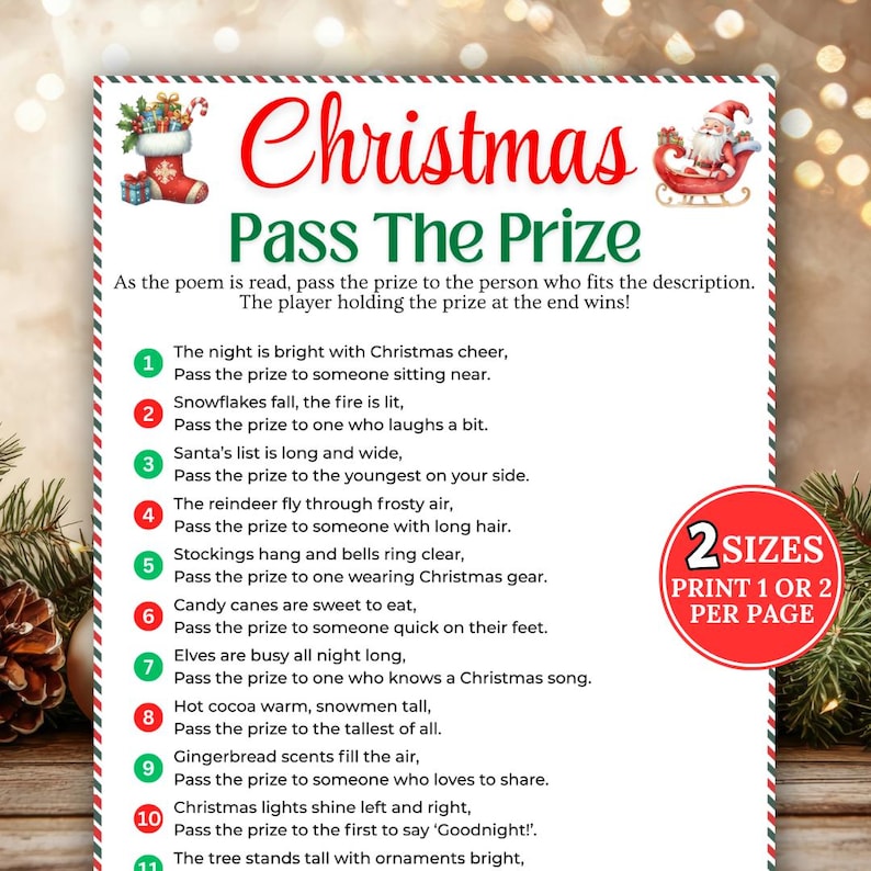 Christmas Pass the Prize Game, Pass the Gift, Christmas Party Game ...