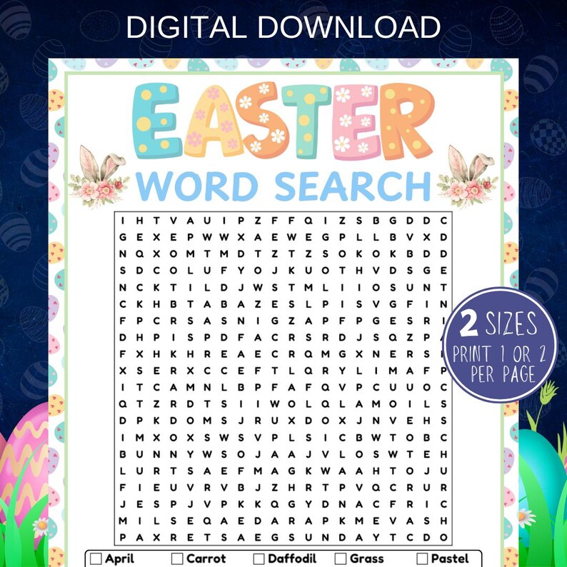 Easter Day Word Search Game, Easter Day Word Find, Printable Word ...