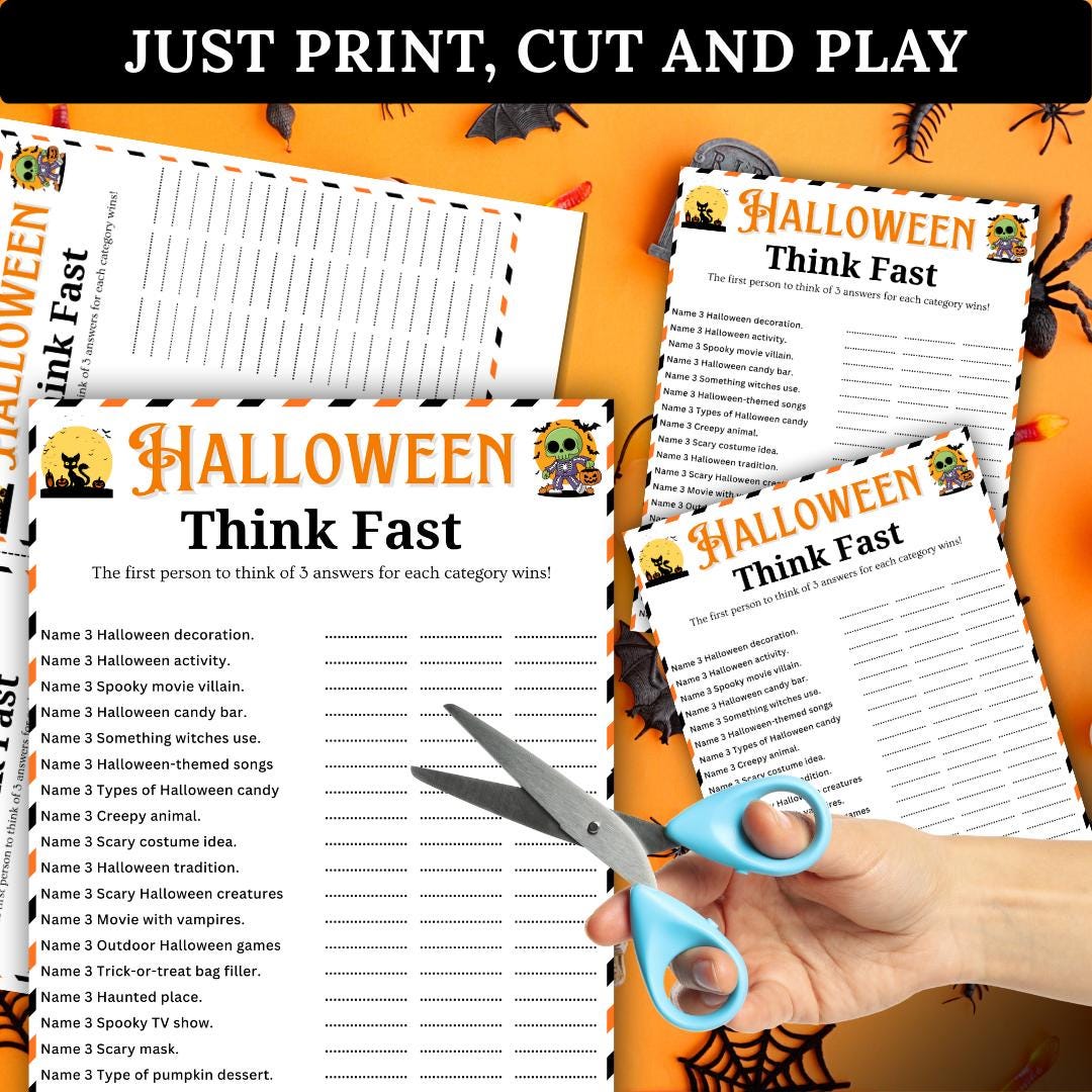 Halloween Think Fast Game, Halloween Games, Think Quick, Halloween ...