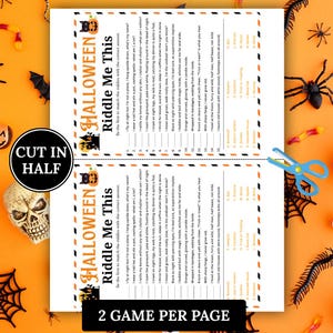 Halloween Riddles Game, Riddle Me This Game, Halloween Party Game ...