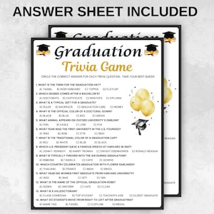 Graduation Trivia Game, Graduation Quiz Game, Printable Grad Party ...