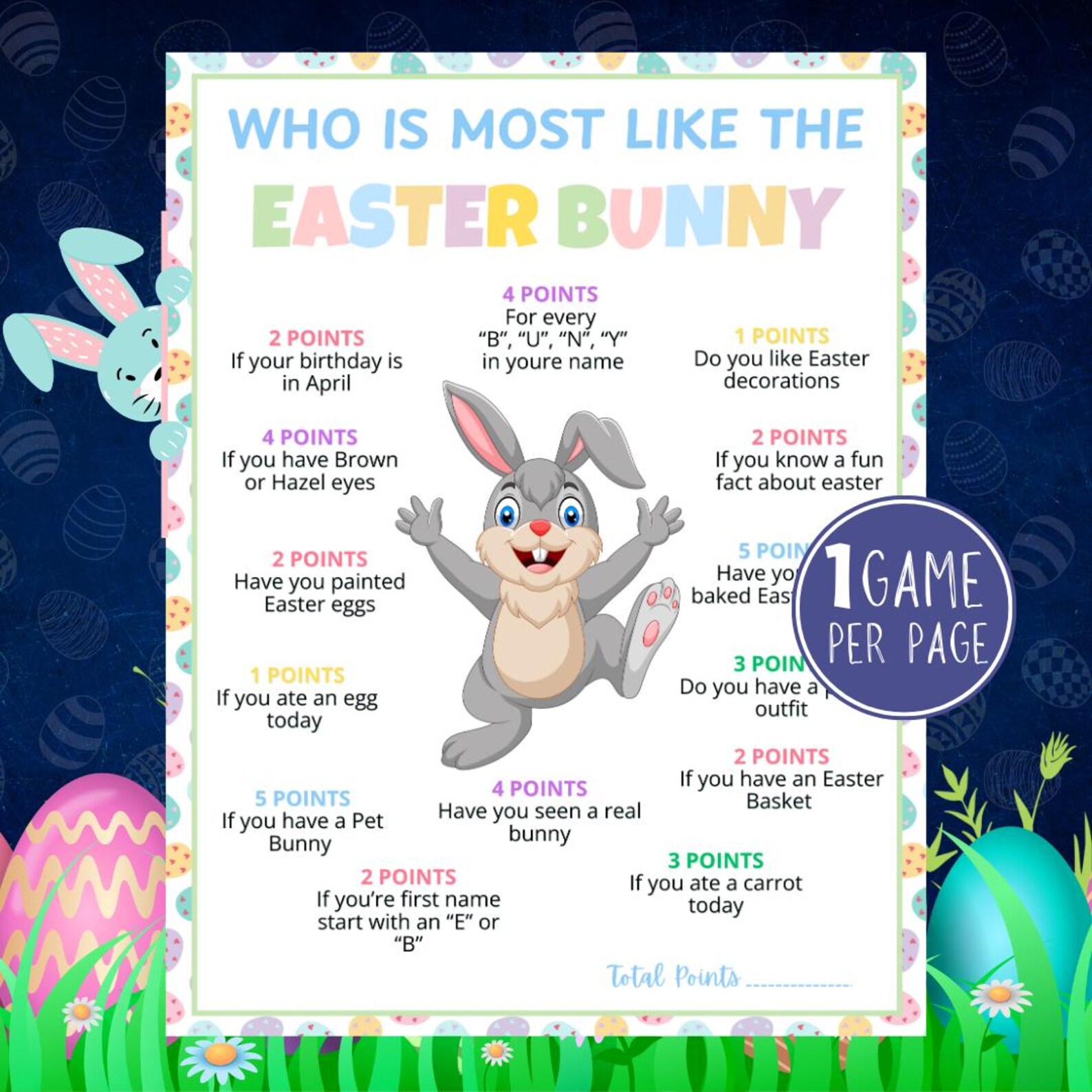 Who is Most Like the Easter Bunny Game, Printable Easter Game, Easter ...