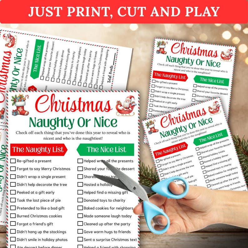 Christmas Naughty or Nice Game, Christmas Party Game, Christmas Quiz ...