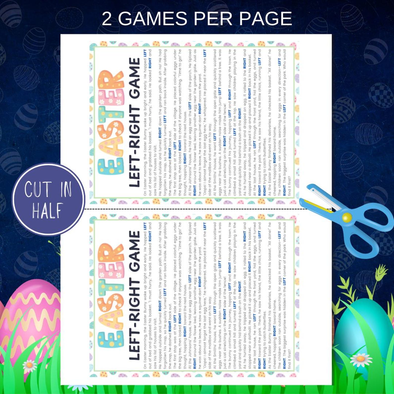 Easter Left Right Game, Printable Easter Sunday Games, Pass the Prize ...