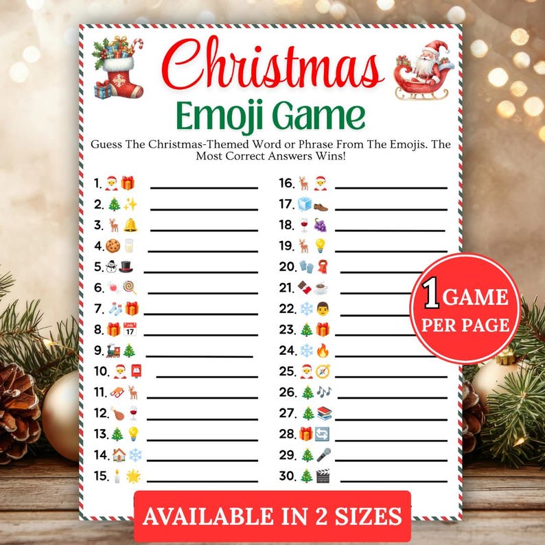 Christmas Emoji Game, Christmas Emoji Pictionary Game, Trivia Game ...