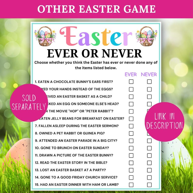 Easter Finish the Phrase Game, Printable Party Game, Holiday Game for ...