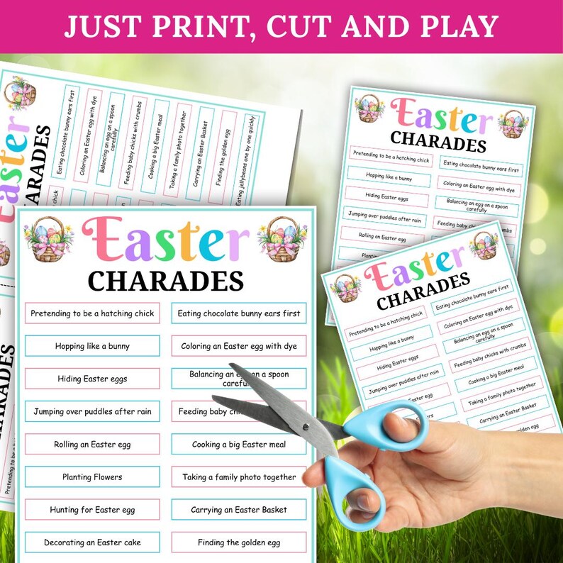 Easter Charades Game, Printable Holiday Party Activity, Fun Easter ...