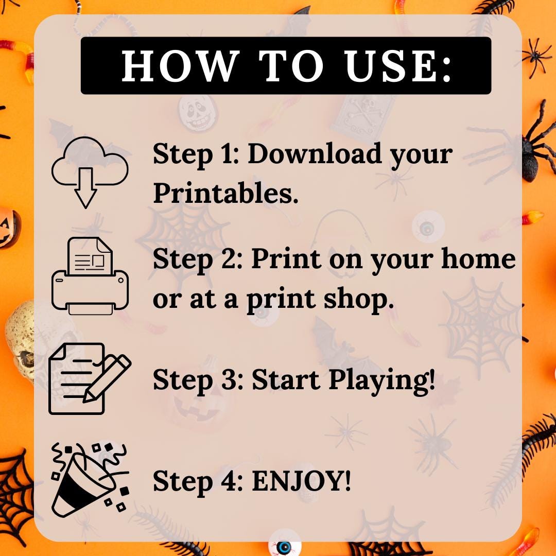 Halloween Trivia Game, Printable Halloween Games, Halloween Trivia Quiz ...