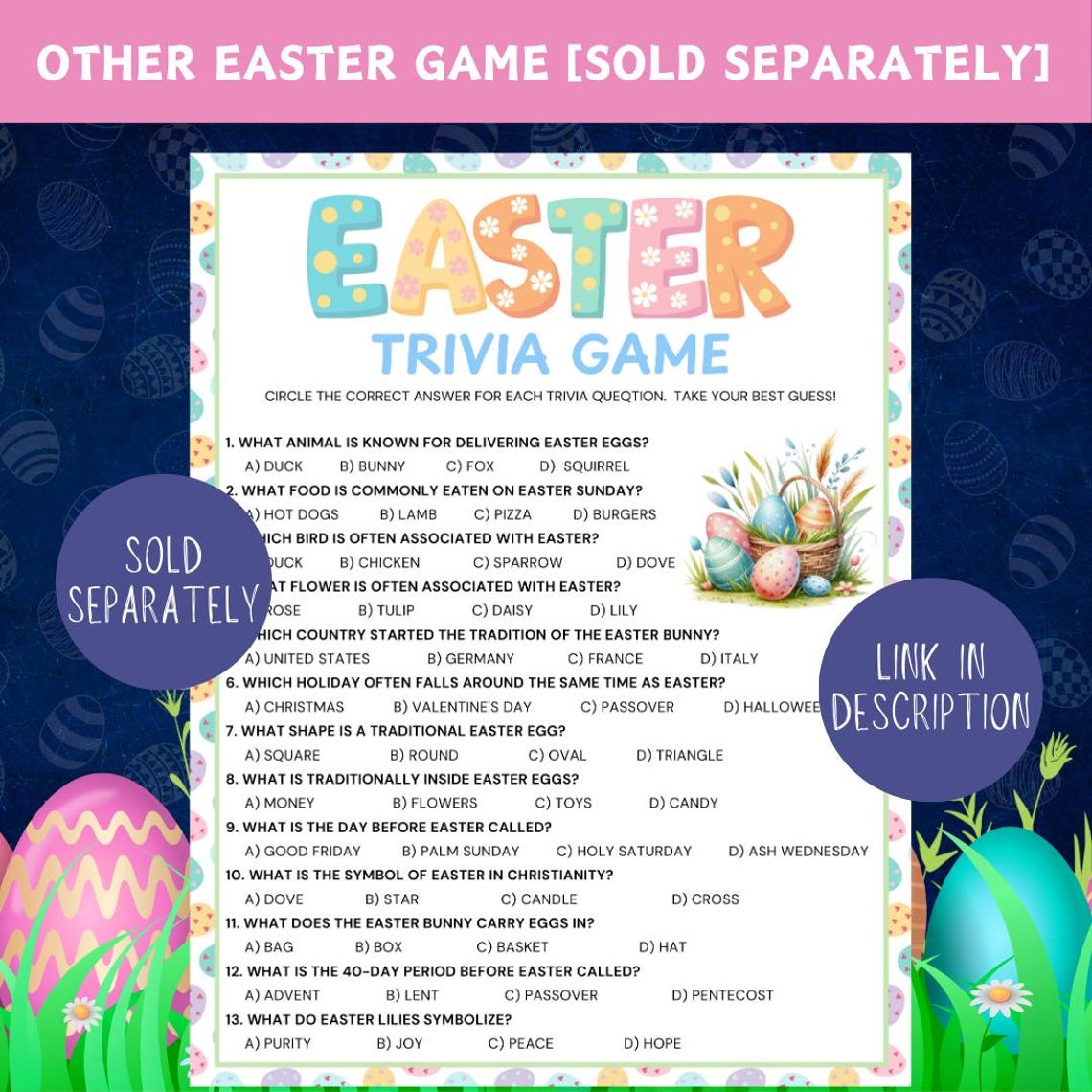 Easter Day Riddle Game, Printable Easter Day Party Games, Easter Who Am ...
