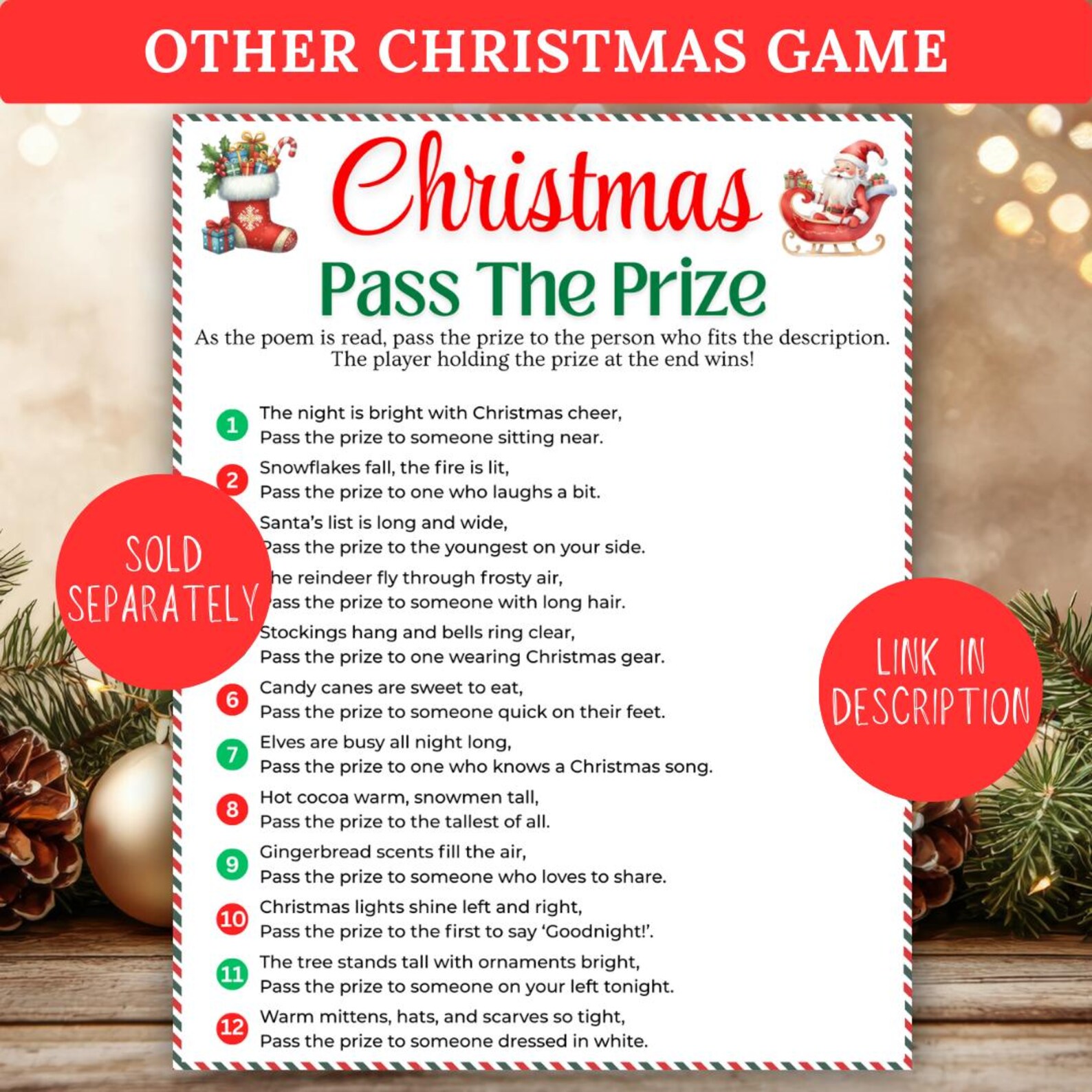 Christmas Carol Game, Christmas Match Game, Nativity Game, Fun ...